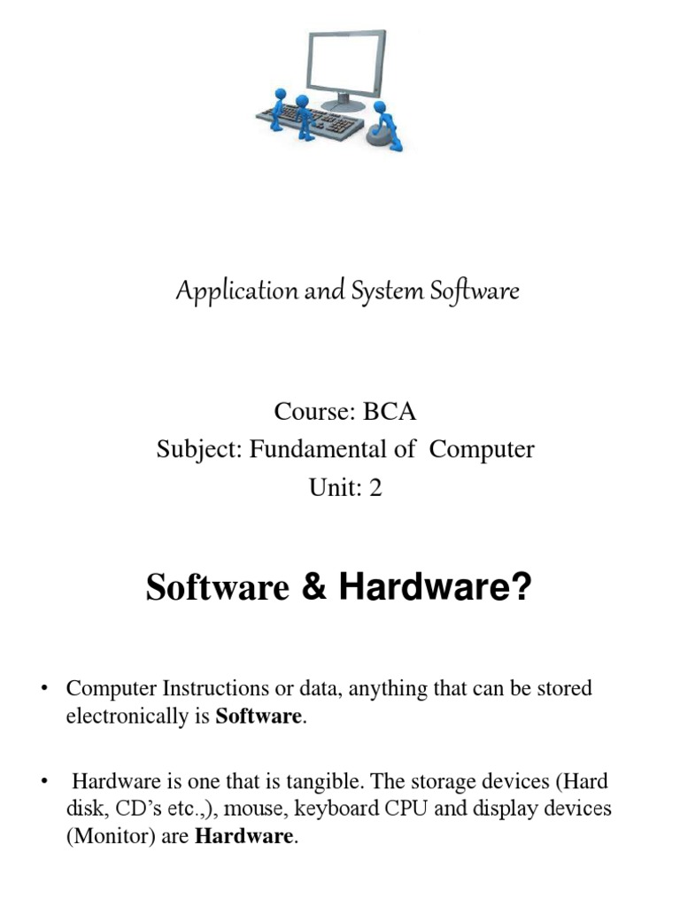Application and System Software: Course: BCA Subject: Fundamental of Computer Unit: 2 | PDF ...