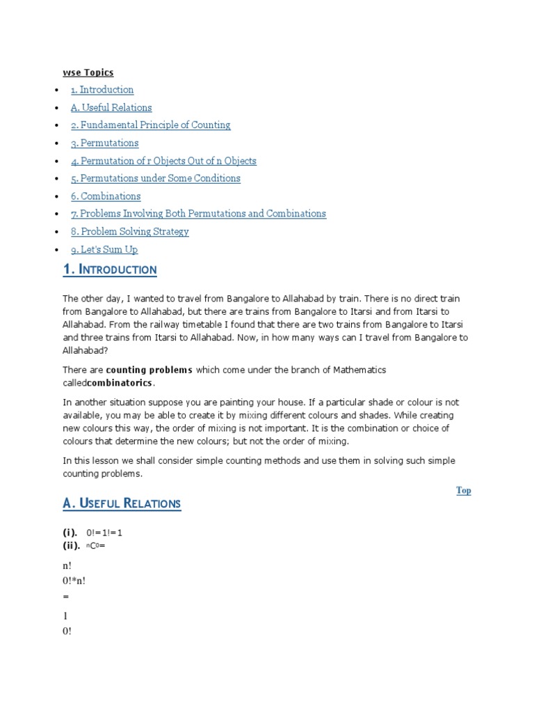 Permutation and Combination | Download Free PDF | Permutation | Bowling ...