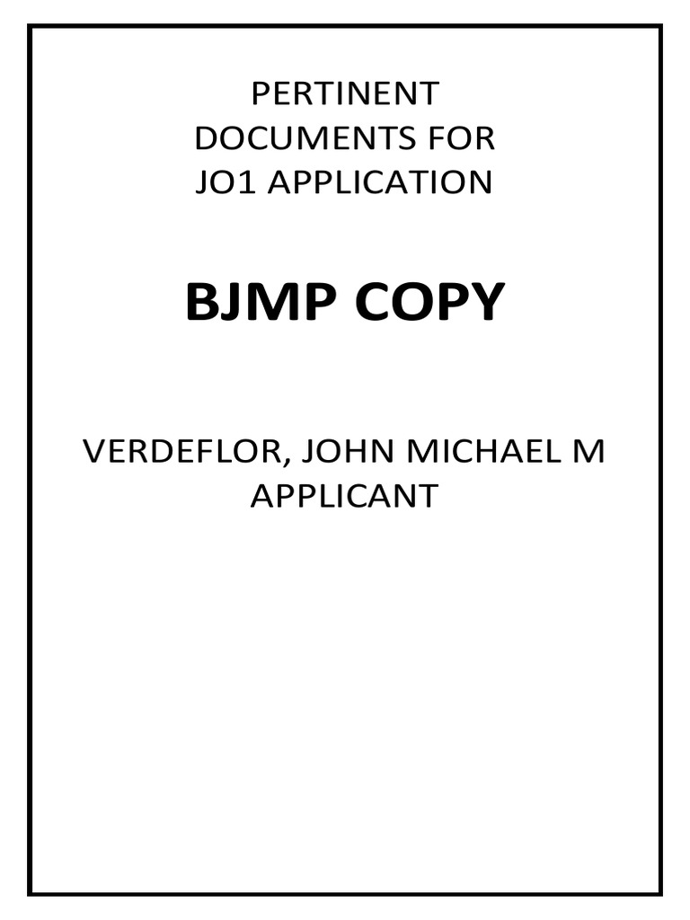BJMP JO1 Application Document Checklist | PDF | Government And ...
