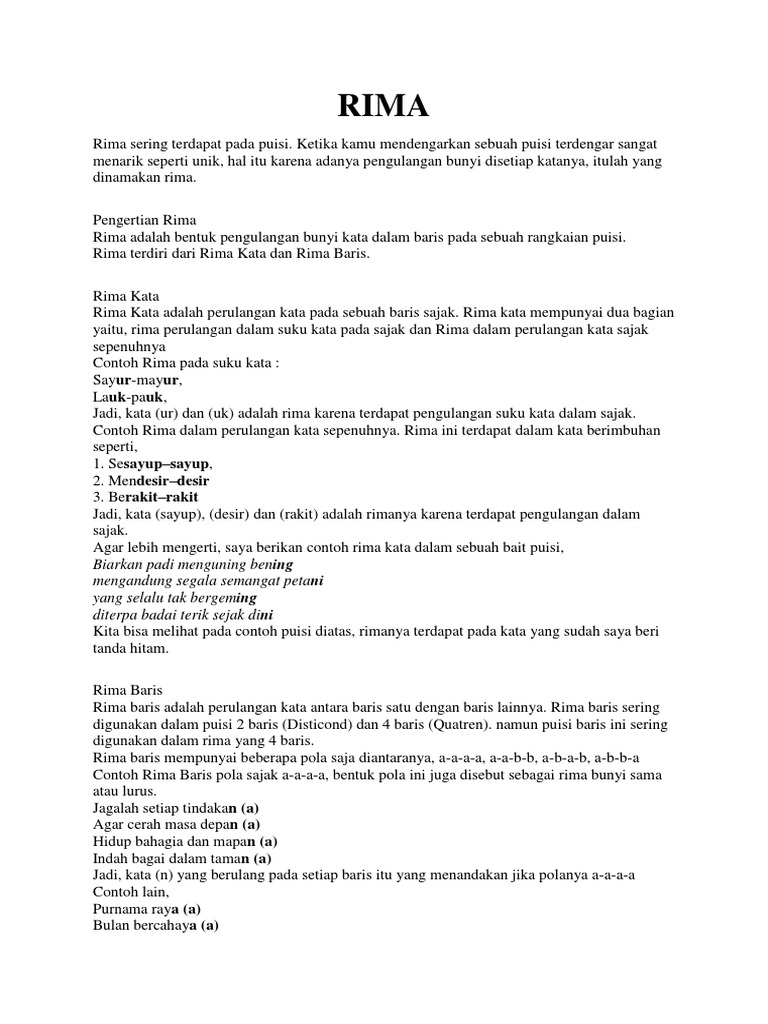 Macam Macam Rima | PDF