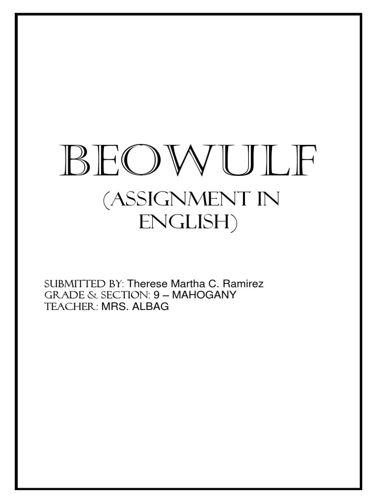 Beowulf: (Assignment in English) | PDF
