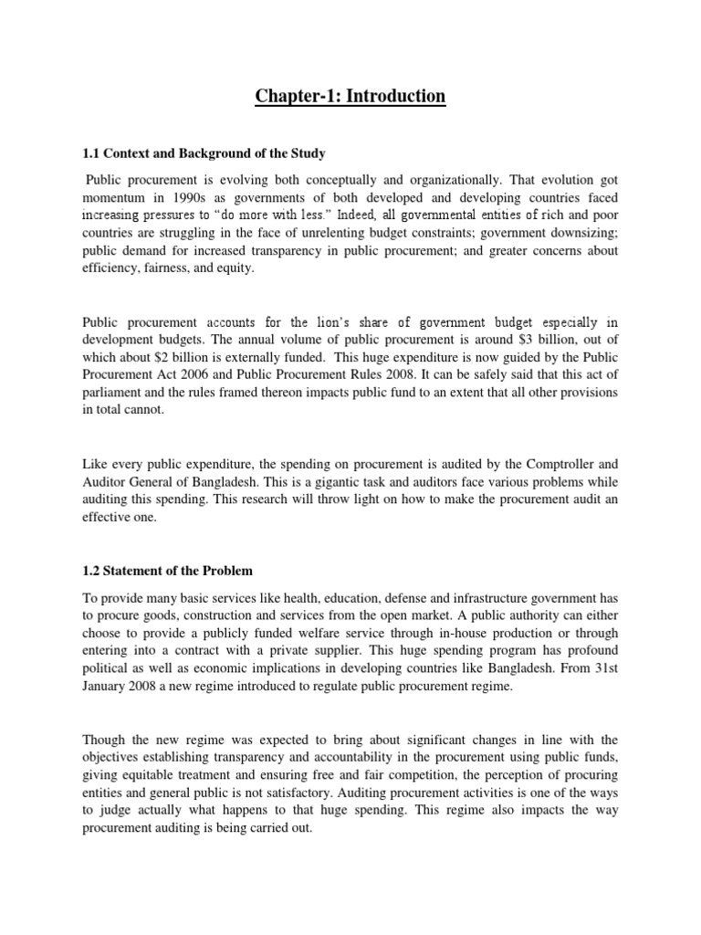 Chapter-1: Introduction: 1.1 Context and Background of The Study | PDF ...