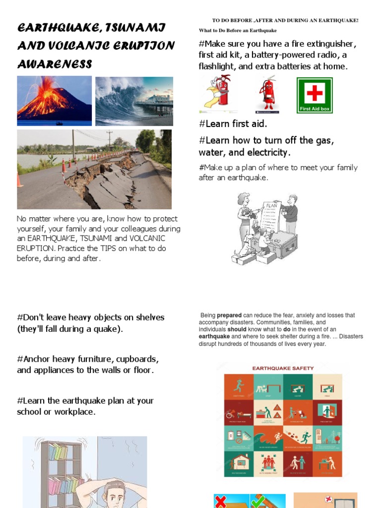 Earthquake, Tsunami and Volcanic Eruption Awareness | PDF | Volcano ...