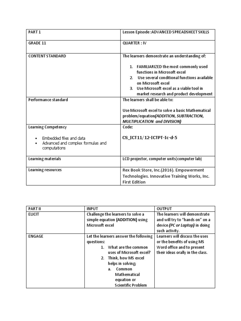 Embedded Files and Data Advanced and Complex Formulas and Computations ...