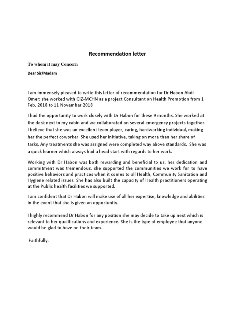 Recommendation Letter | PDF