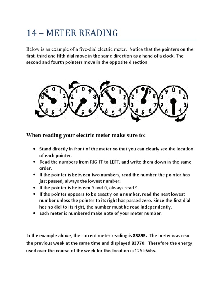 Meter Reading Exercise | PDF | Kilowatt Hour | Physics