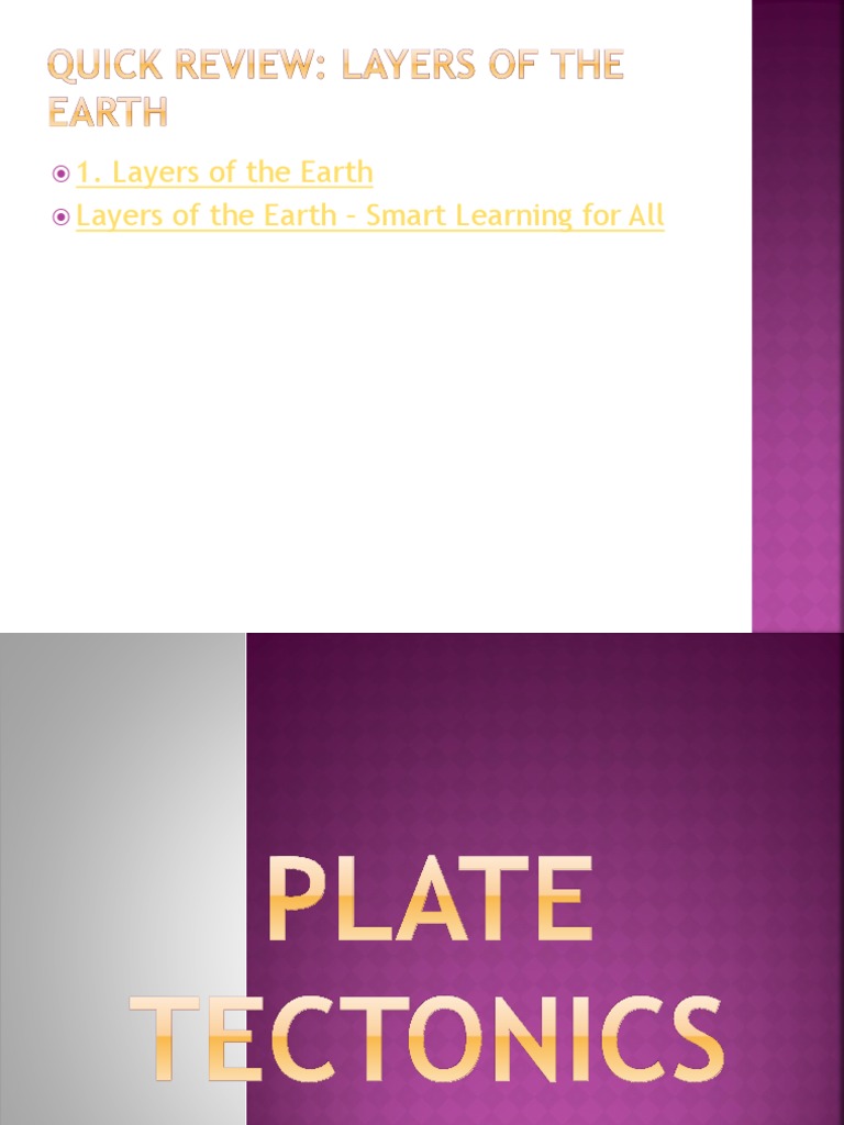 Earth's Layers and Tectonic Plates | PDF | Plate Tectonics | Crust ...