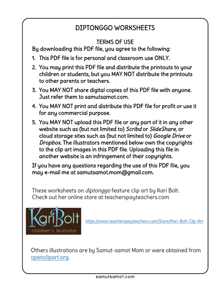 Diptonggo Worksheets | PDF