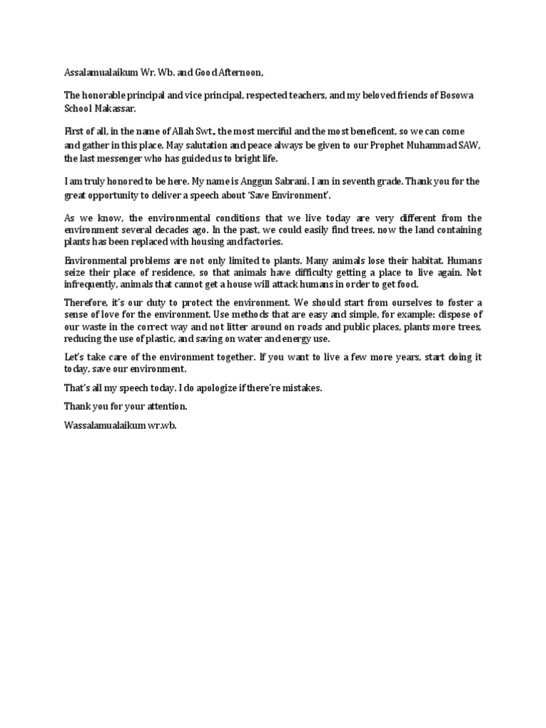 Speech Save Environment | PDF Speech Save Environment | PDF