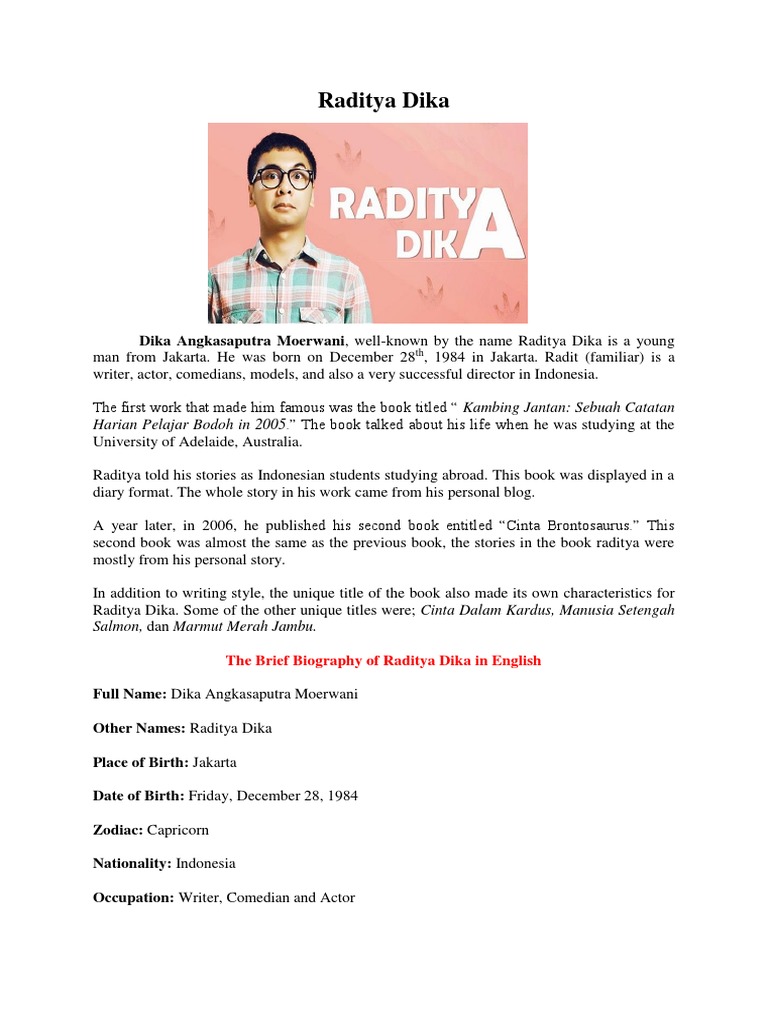 Raditya Dika: Harian Pelajar Bodoh in 2005." The Book Talked About His Life When He Was Studying ...