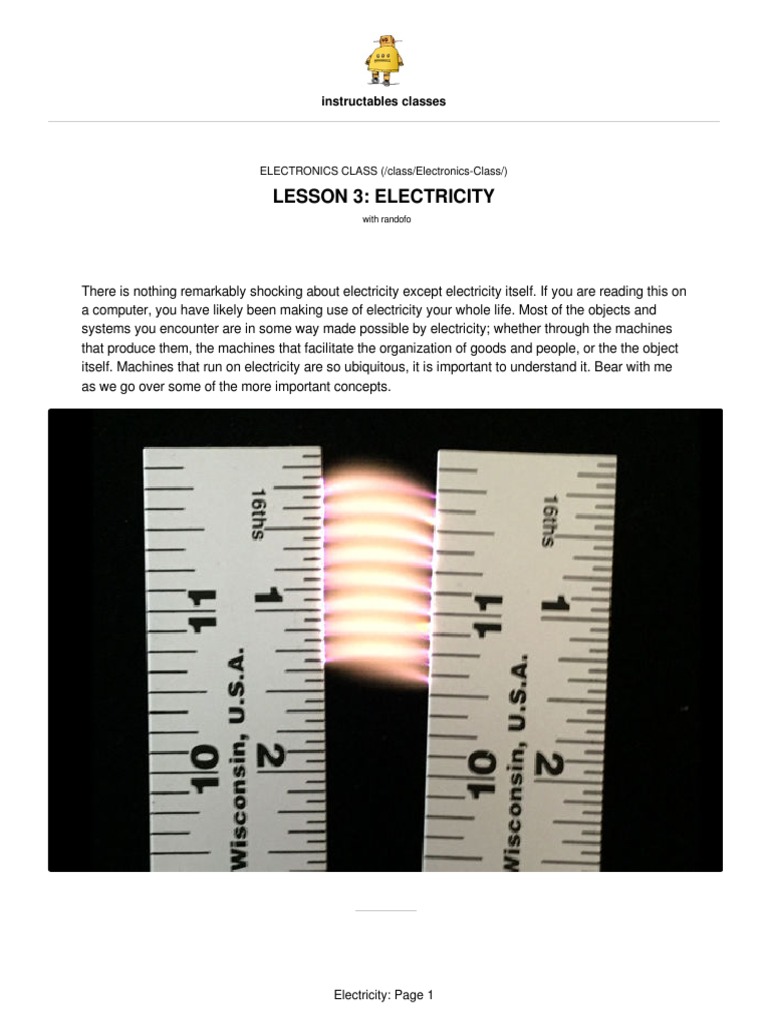 Lesson 3: Electricity: ELECTRONICS CLASS (/class/Electronics-Class ...