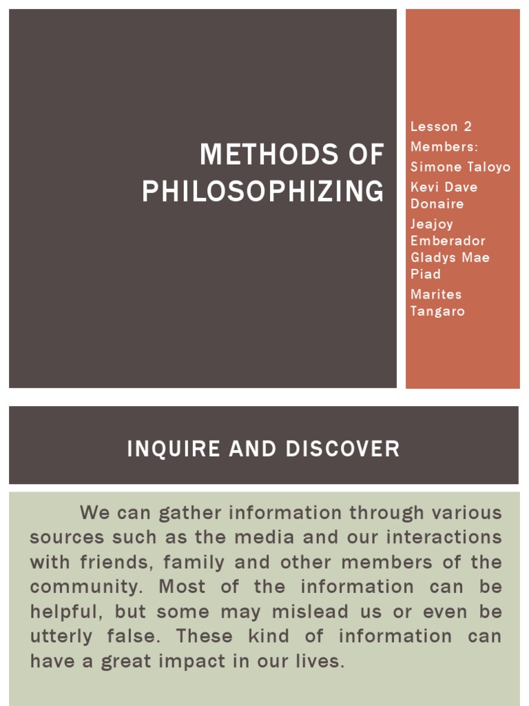 Methods of Philosophizing | PDF | Truth | Bias