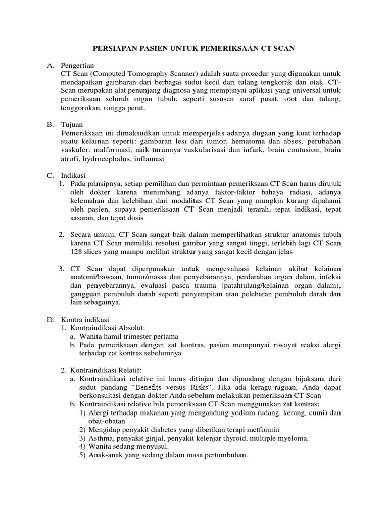Pemeriksaan CT Scan | PDF