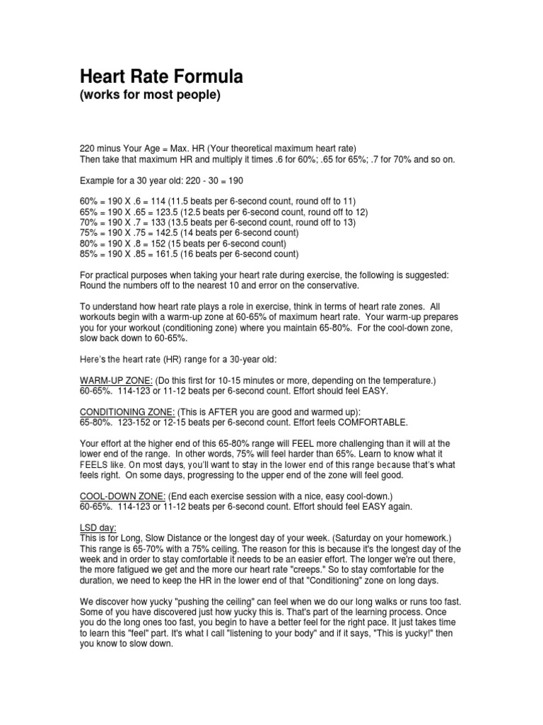 Heart Rate Formula: (Works For Most People) | PDF | Heart Rate | Sports