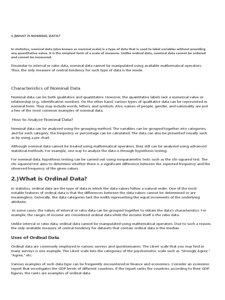 Basic Statistics Notes | PDF | Level Of Measurement | Data Analysis