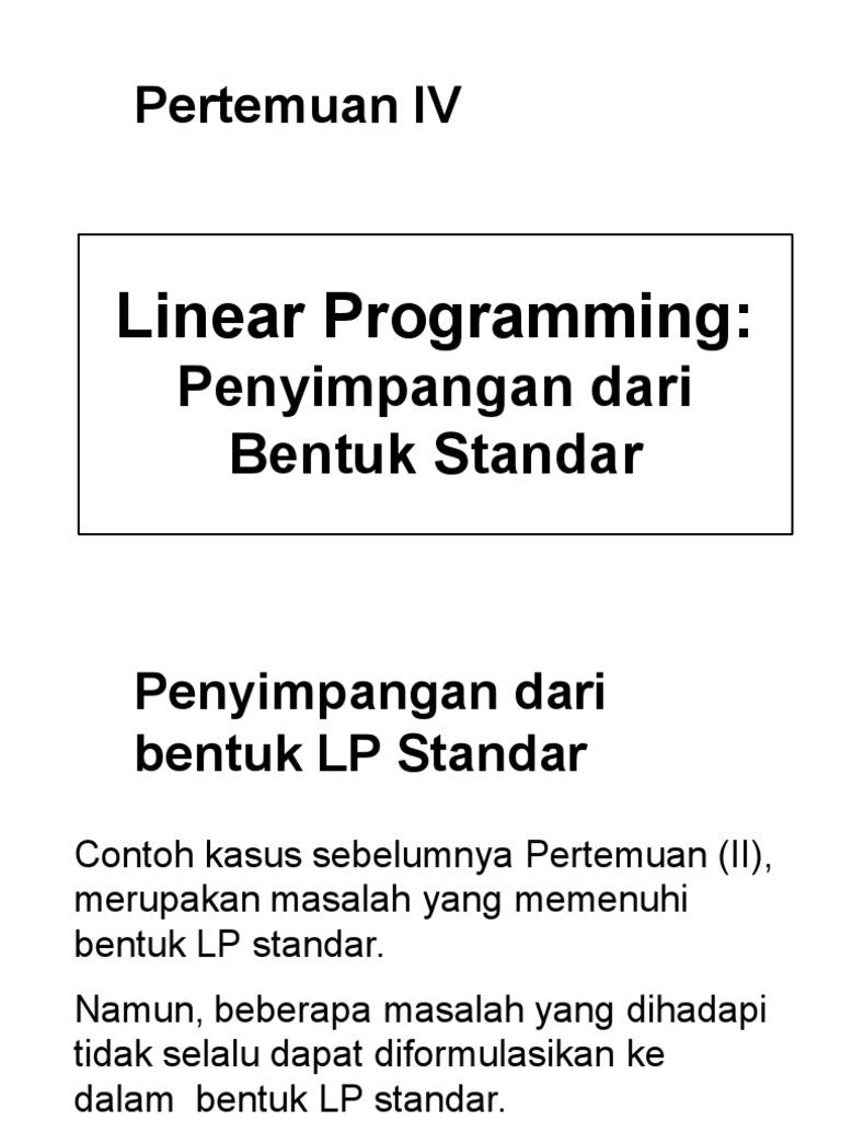 04 - Linerar Programming - Penyimpangan | PDF | Metode & Bahan Ajar