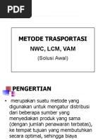 Metode Transportasi - Solusi Awal (NWC, LC, VAM) | PDF