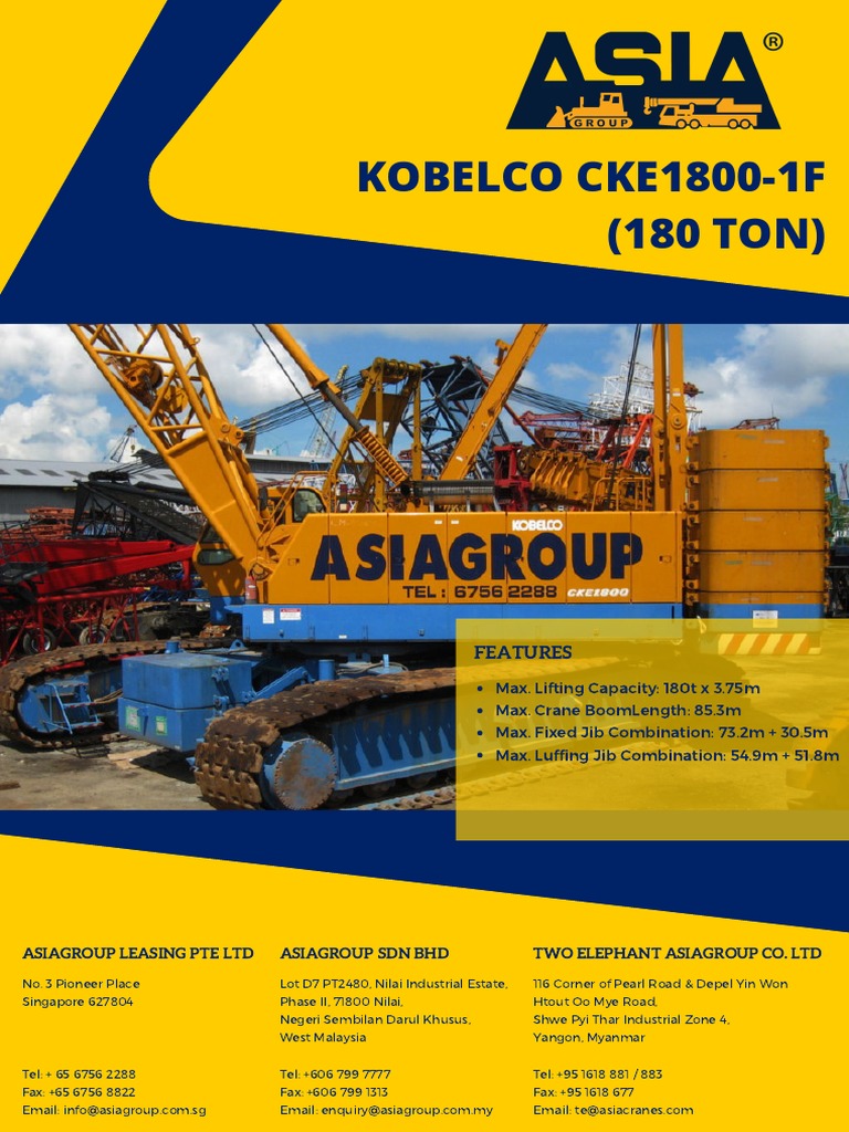 CC180 Kobelco CKE1800 - 1F Luffing Jib 1 PDF | PDF | Crane (Machine ...