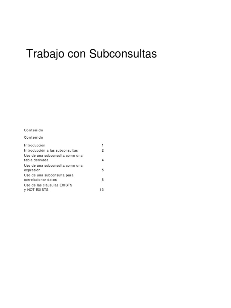 Técnicas Avanzadas de Subconsultas SQL | PDF | Servidor SQL de Microsoft | Datos