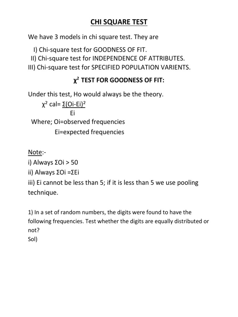 Chi Square Test | Download Free PDF | Chi Squared Distribution ...