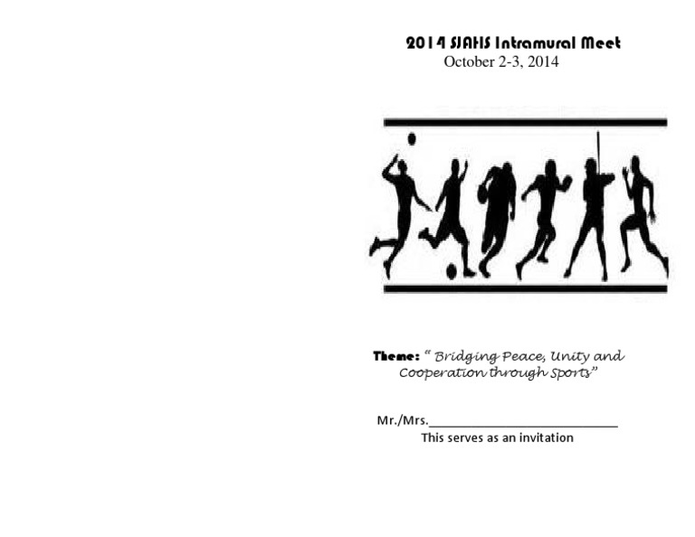 2014 SJAHS Intramural Meet Invitation | PDF | Sports & Recreation