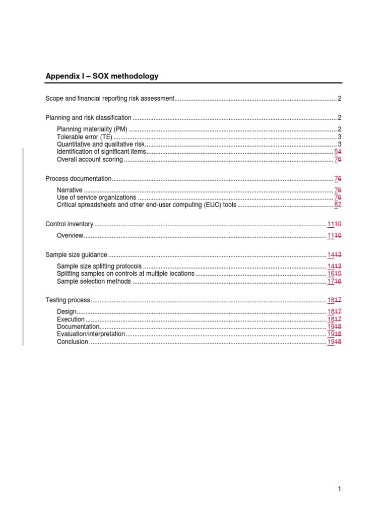 SOX Methodology: Risk Assessment Guide | PDF | Internal Control ...