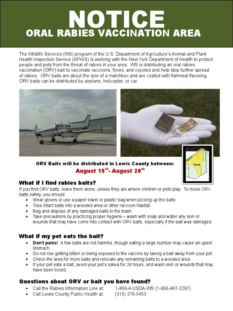 Lewis County Rabies Bait Drop August 2019 | PDF