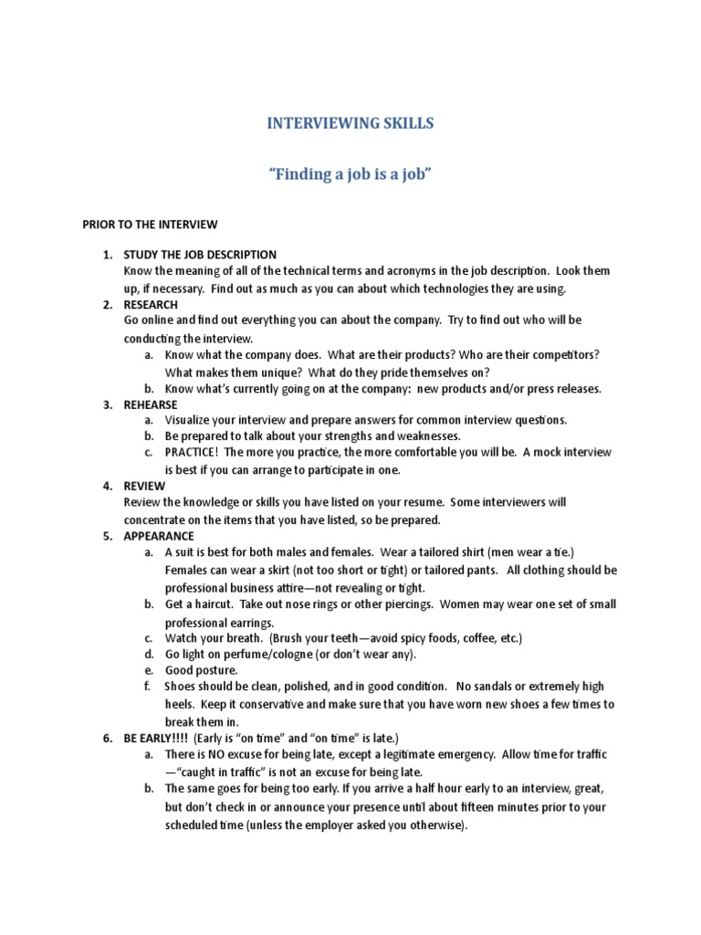 Essential Interviewing Skills Guide | PDF | Employment | Interview