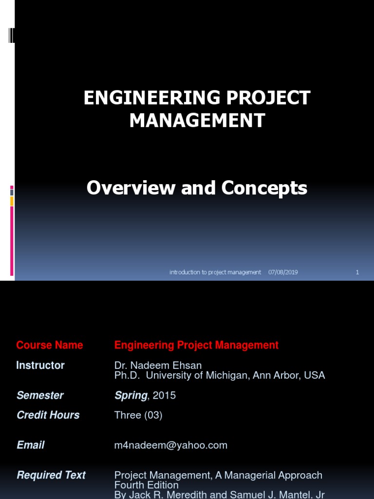 Engineering Project Management Course Overview | PDF | Project ...