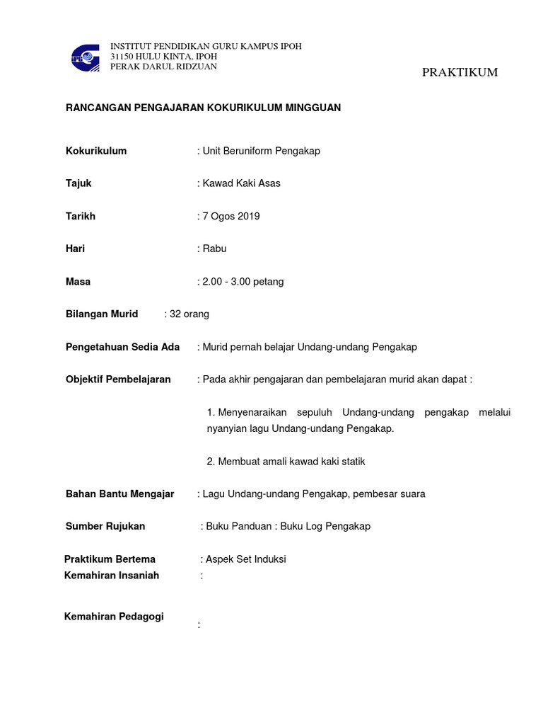 RPH Pengakap Minggu 8 | PDF