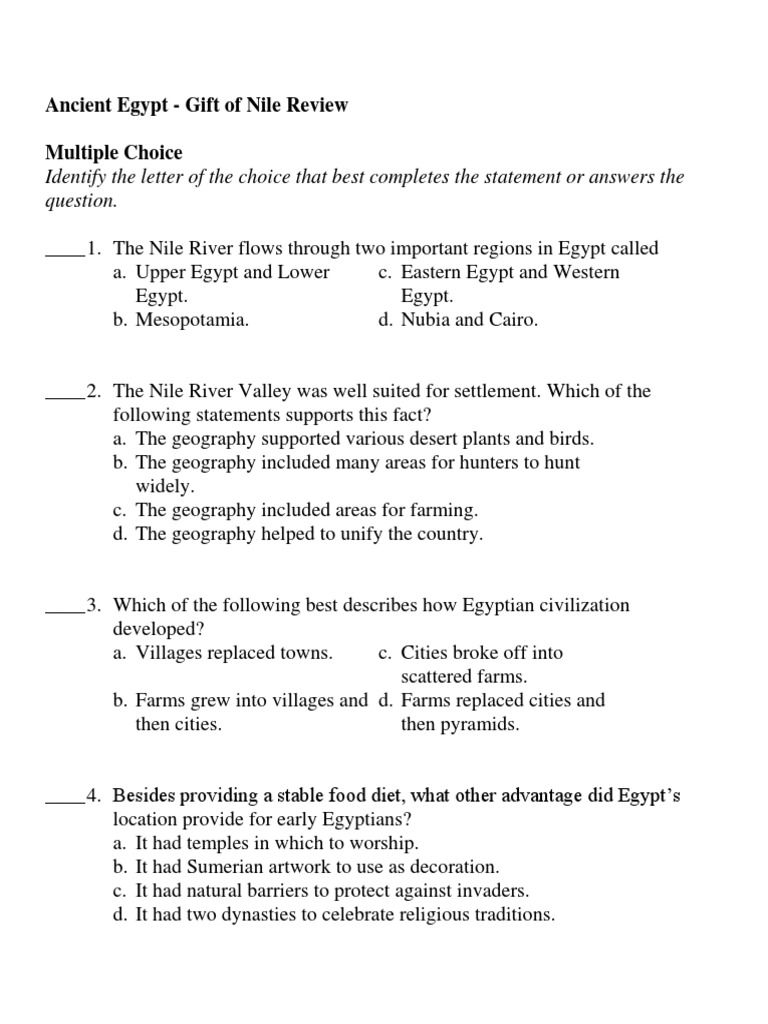 Ancient Egypt Quiz Questions & Answers | PDF | Ancient Egyptian ...