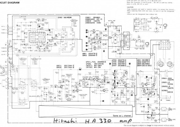 Hitachi HA 330 Schematic | PDF