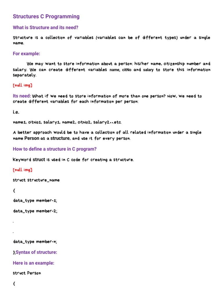 Structures C Programming: What Is Structure and Its Need? | PDF | C (Programming Language ...