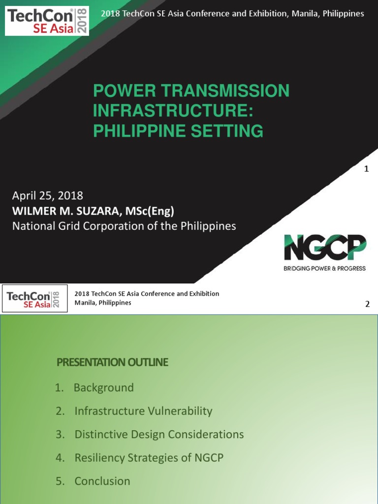 Power Transmission Infrastructure: Philippine Setting: April 25, 2018 ...
