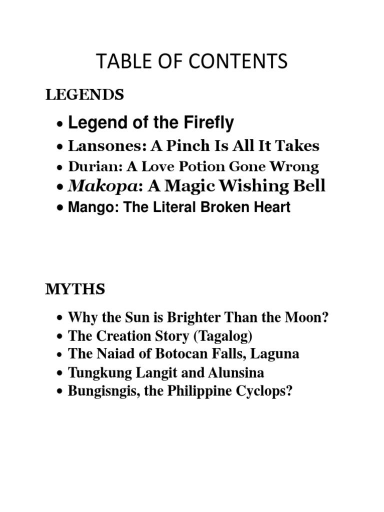 Philippine Legends and Myths Explained | PDF