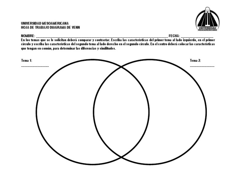 Hojas De Trabajo De Diagramas De Venn Para Comparar Y Contrastar Cómo
