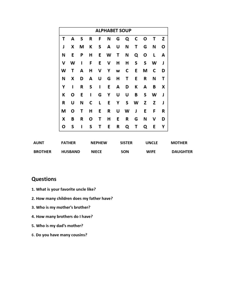 Questions: 6. Do You Have Many Cousins? | PDF