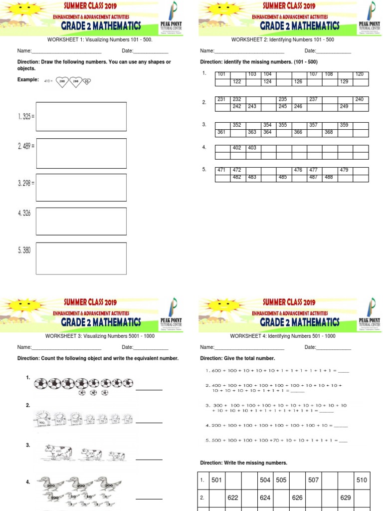 Worksheets On Math 2 | PDF | Learning | Teaching Mathematics