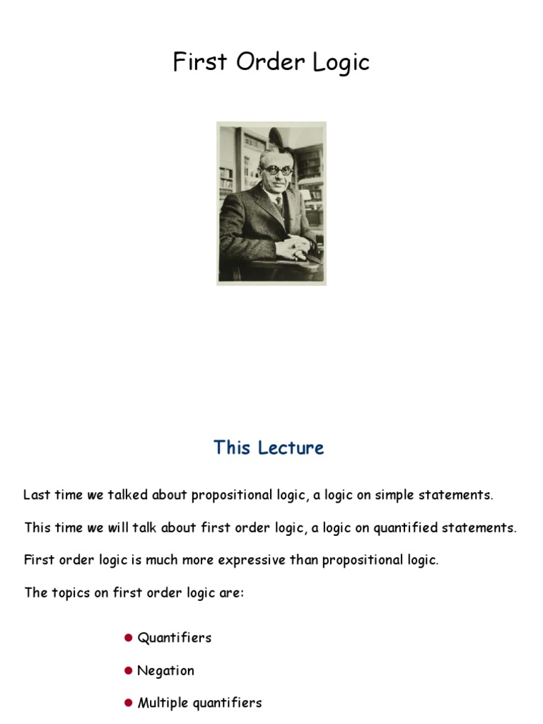 Fo Logic | PDF | First Order Logic | Logic