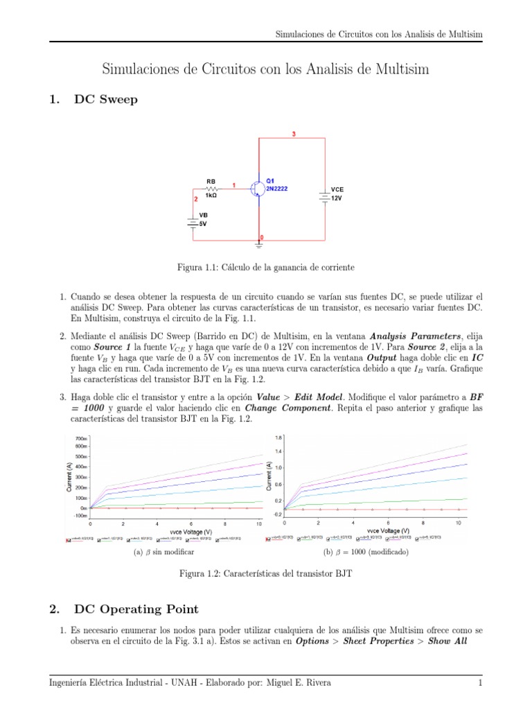 Multisim Guide | PDF | Transistor de unión bipolar | Point and Click