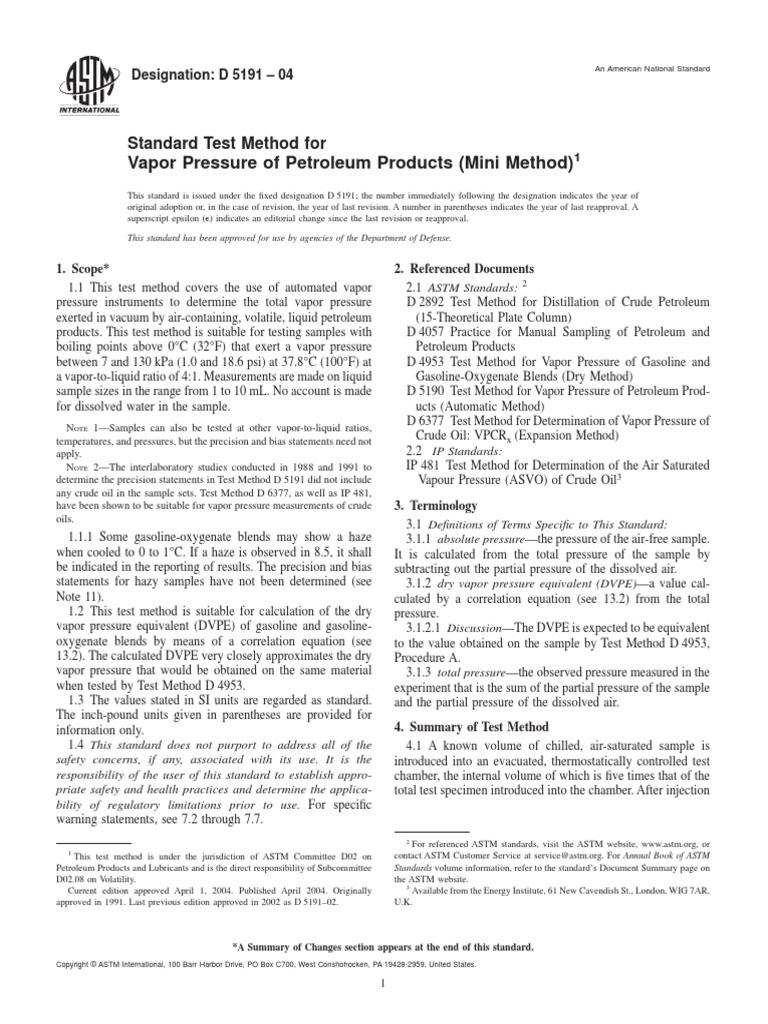 Astm D5191 | Download Free PDF | Calibration | Vacuum