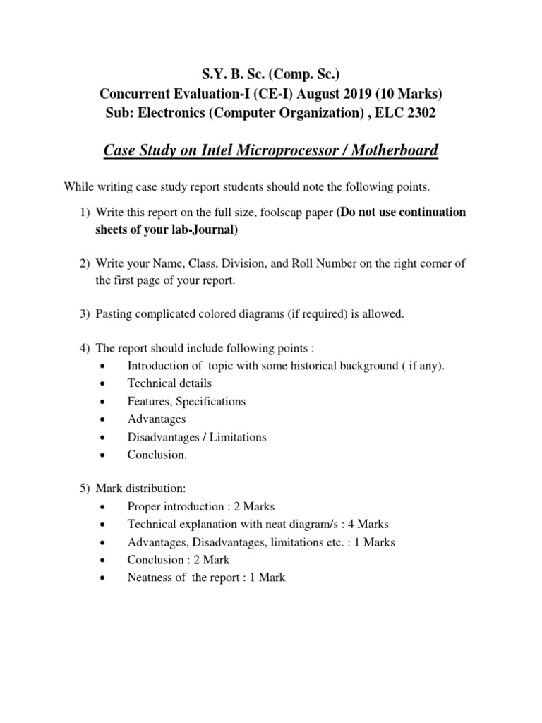Case Study On Intel Microprocessor / Motherboard | PDF