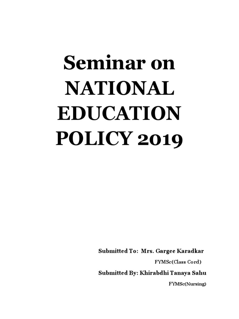 National Education Policy | Download Free PDF | Teacher Education ...