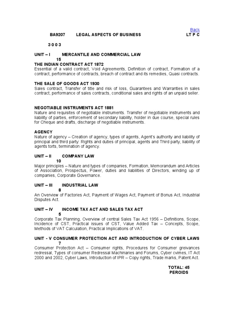 Legal Aspects of Business | Download Free PDF | Negotiable Instrument ...