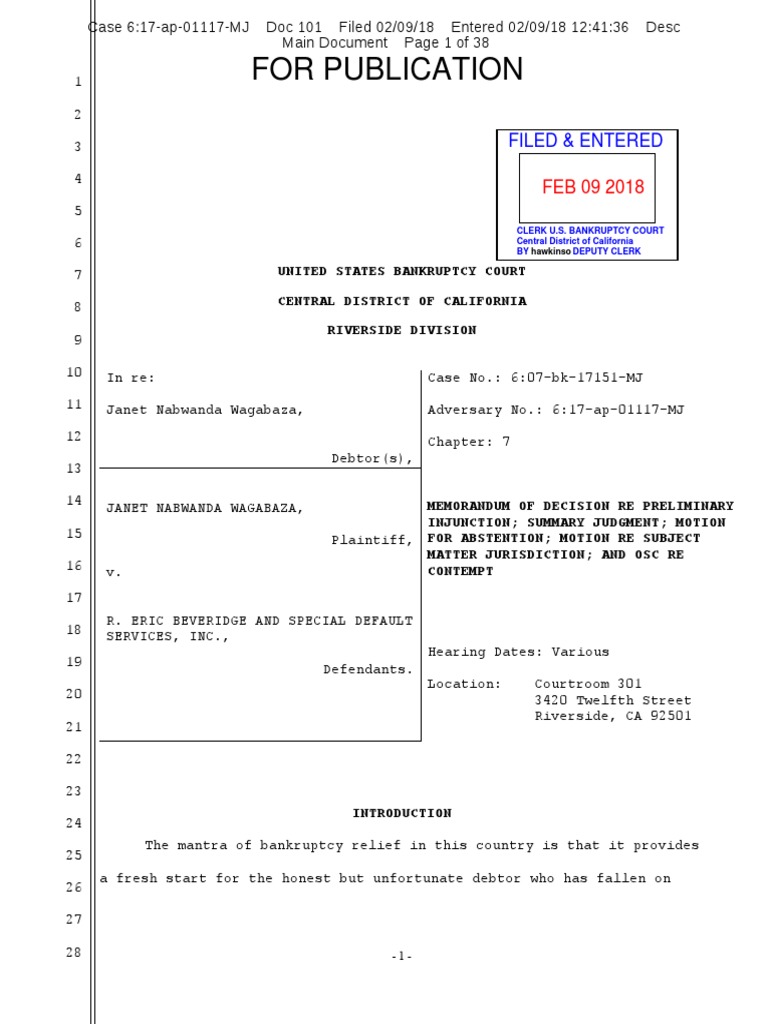 Adversary Complaint | PDF | Foreclosure | Deed Of Trust (Real Estate)