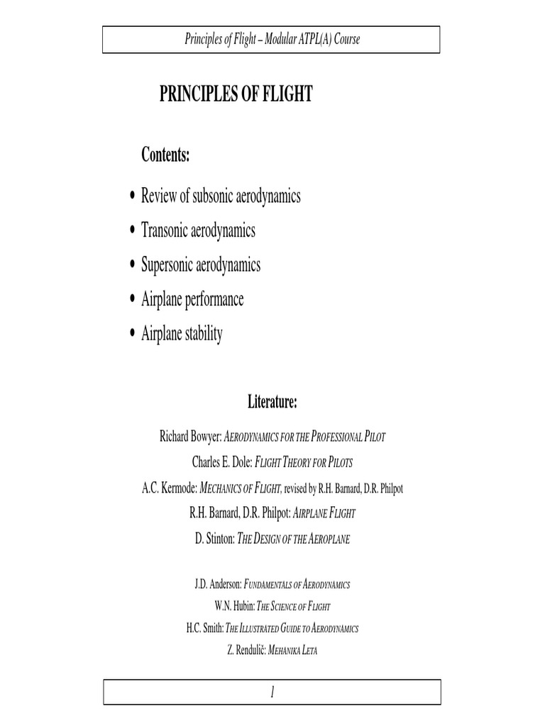 Principles of Flight PDF | PDF | Mach Number | Flight Dynamics (Fixed ...