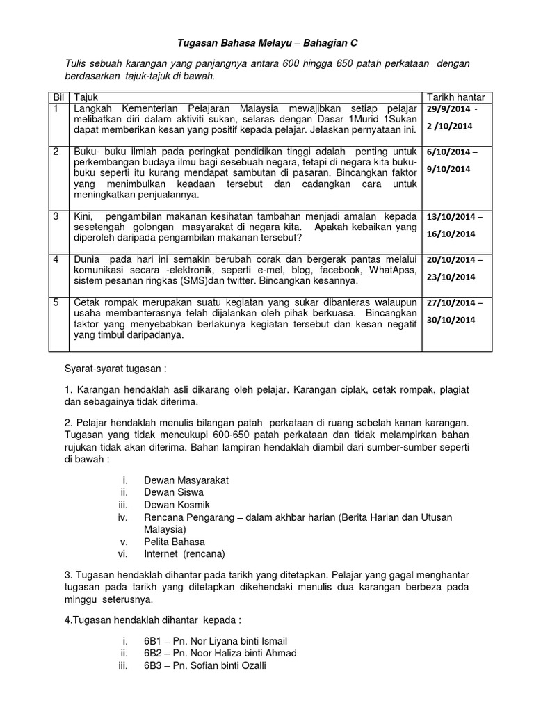 Tugasan Karangan | PDF