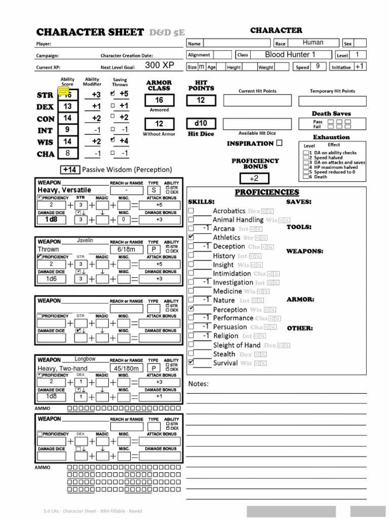 Blood Hunter Build DND 5e | PDF | Role Playing Games | Leisure