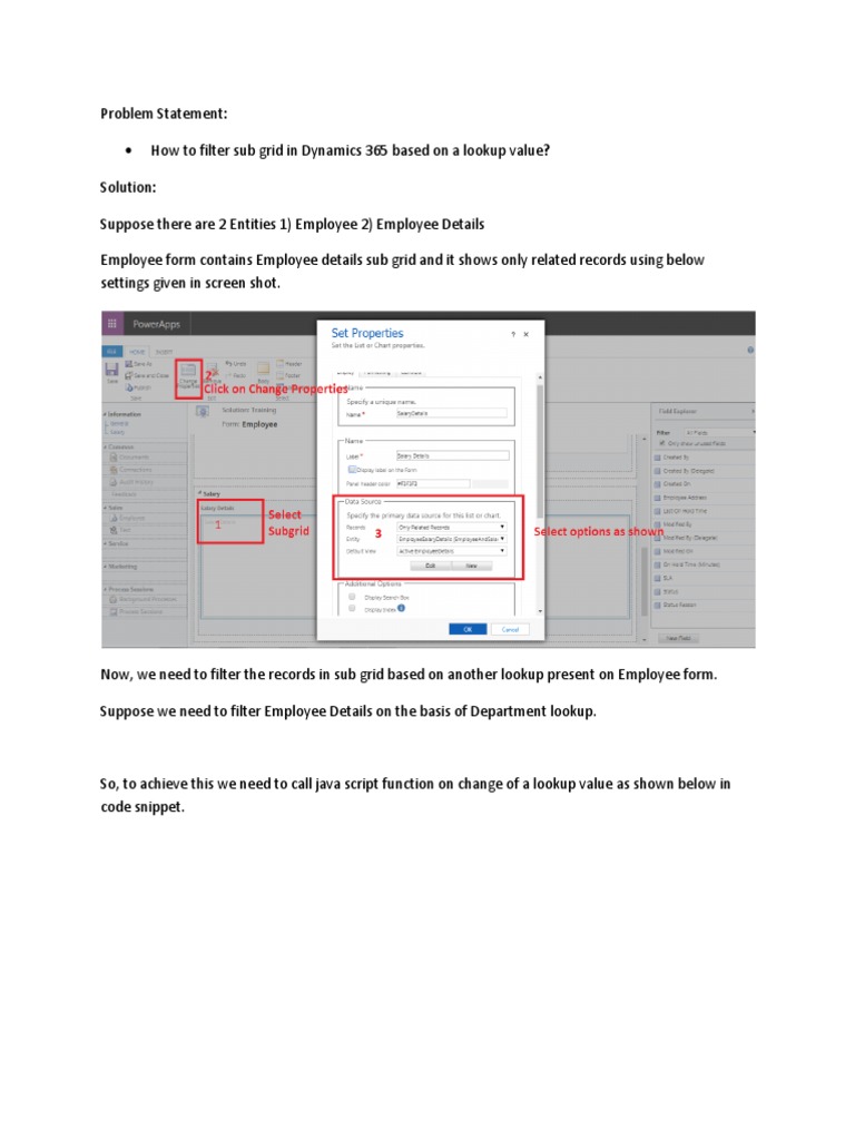 How To Filter Subgrid in Dynamics 365 Based On A Lookup Value | PDF