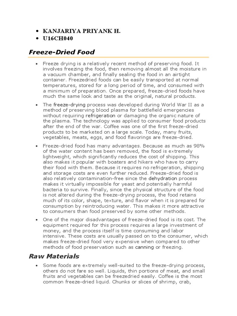 Final Freeze PDF | PDF | Freeze Drying | Food Preservation